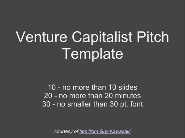 Venture Capitalist Pitch | PPT