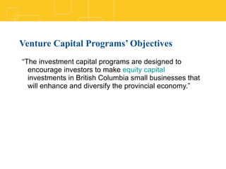 Venture Capital Programs (Basic) | PPT