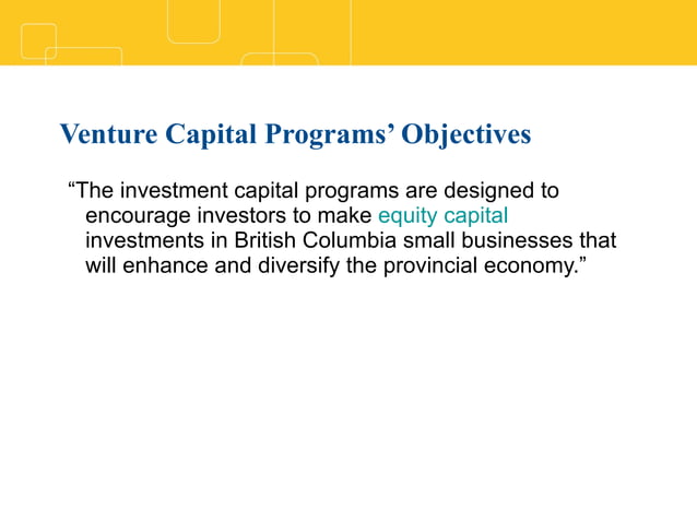 Venture Capital Programs (Basic) | PPT