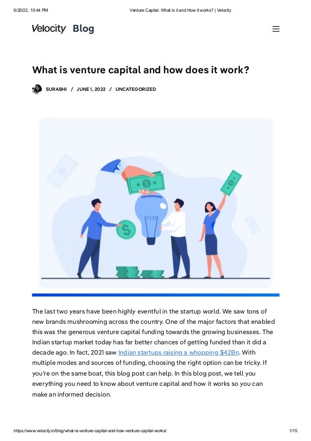 Venture Capital: What is it and How it works? | PDF | Venture Capital ...