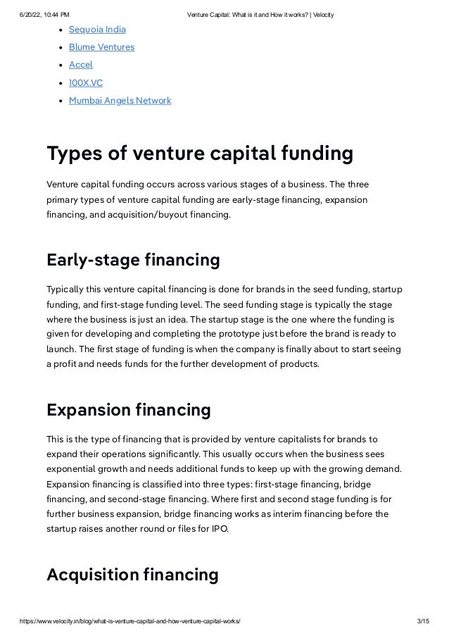 Venture Capital: What is it and How it works? | PDF | Venture Capital ...