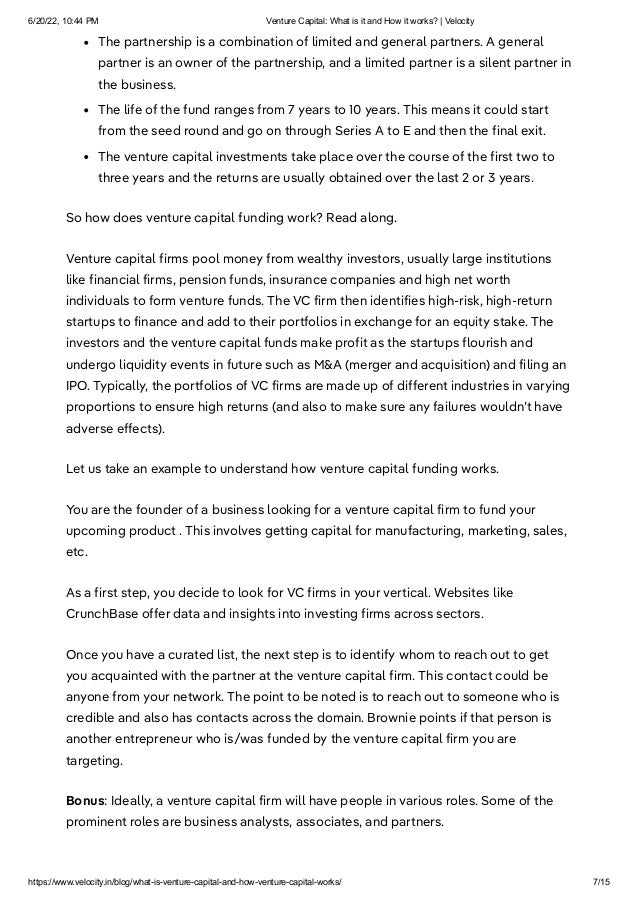 Venture Capital: What is it and How it works? | PDF | Venture Capital ...