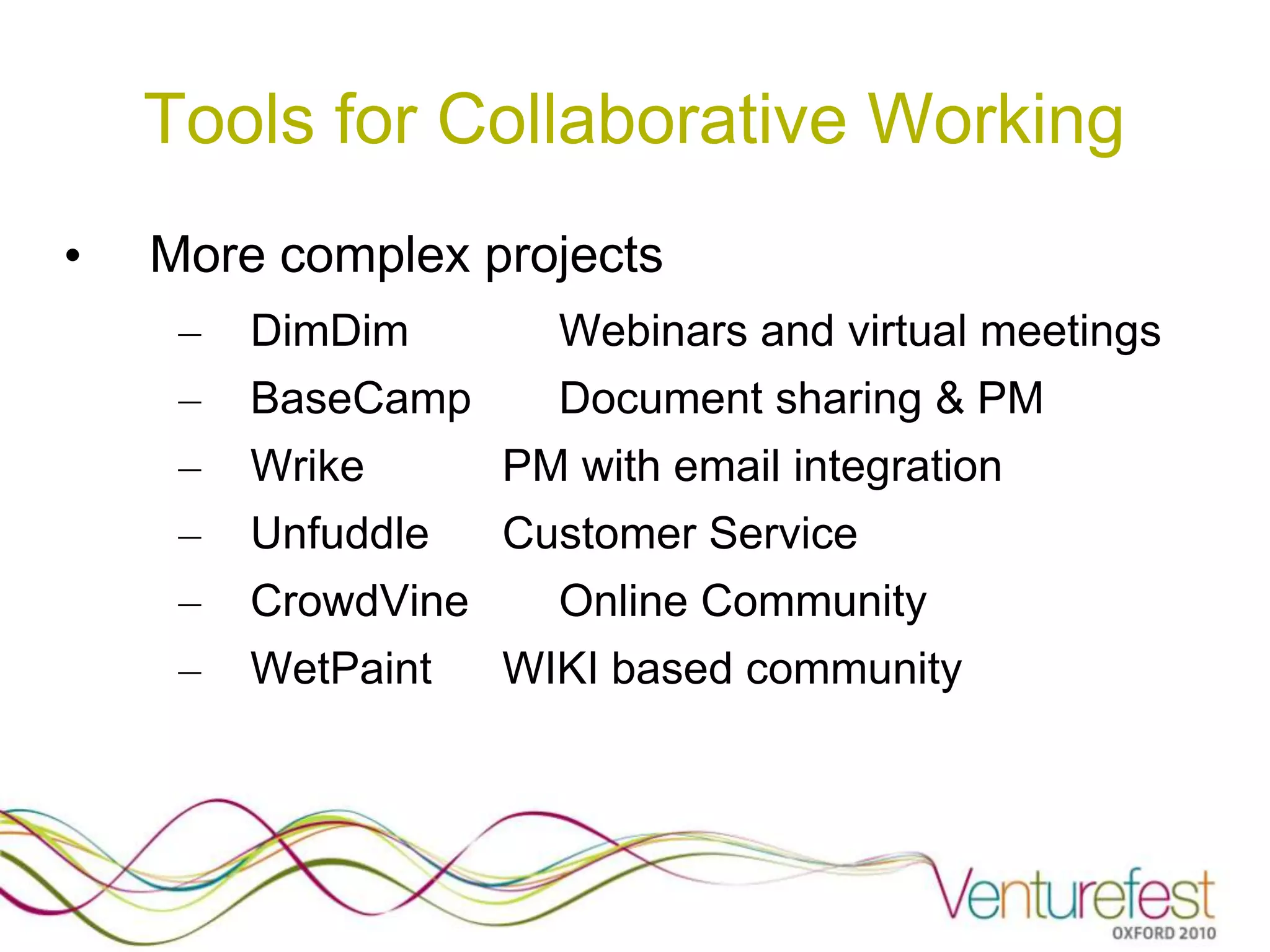 Venturefest collaborative working | PPT
