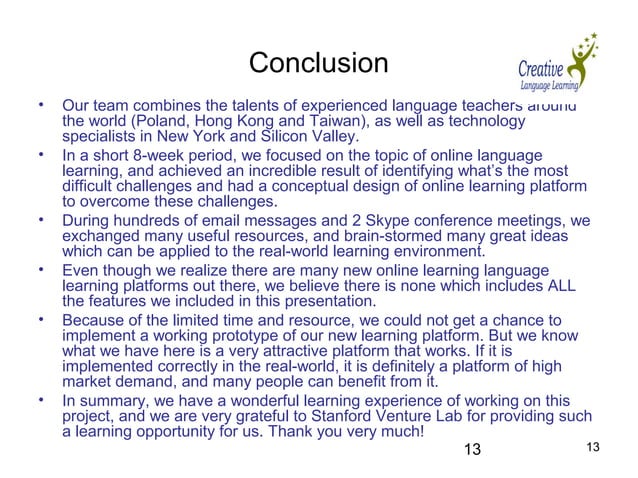 Venture lab –Design a new language learning environment - by the ...