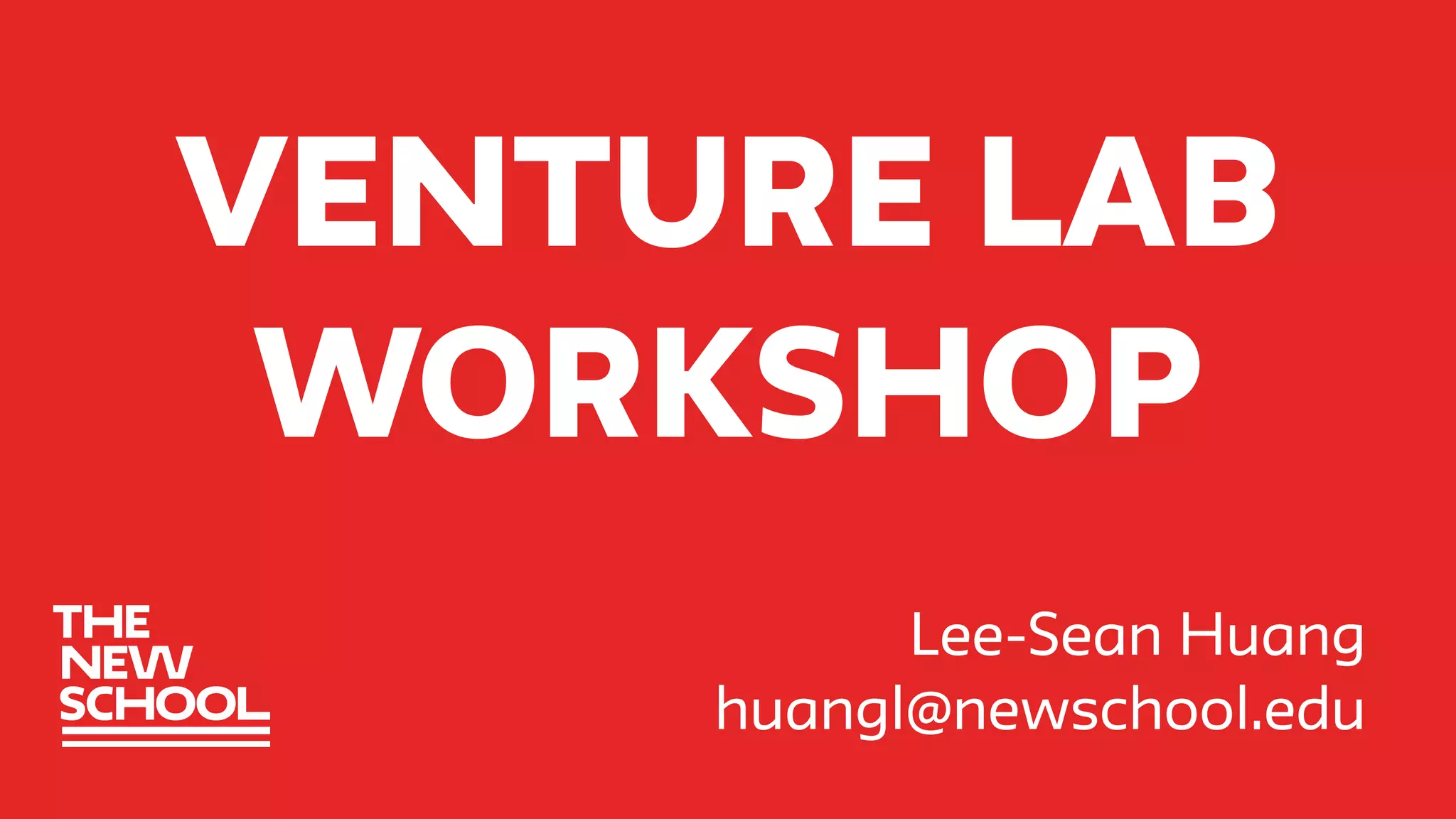The New School Venture Lab Workshop | PDF