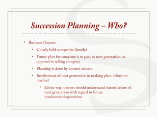 Succession Planning for Small Business | PPT
