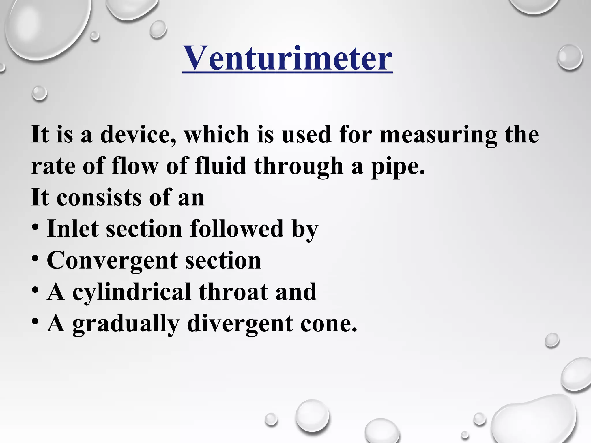flow through venturimeter | PPT