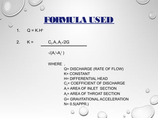 flow through venturimeter | PPT