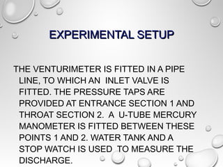 flow through venturimeter | PPT