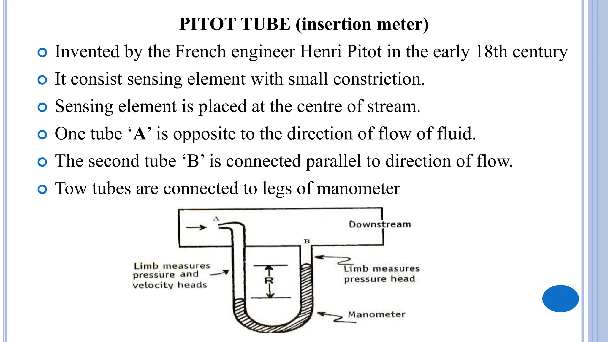 Flow of Fluids, VENTURI METER and PITOT TUBE | PPT