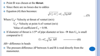 Flow of Fluids, VENTURI METER and PITOT TUBE | PPT