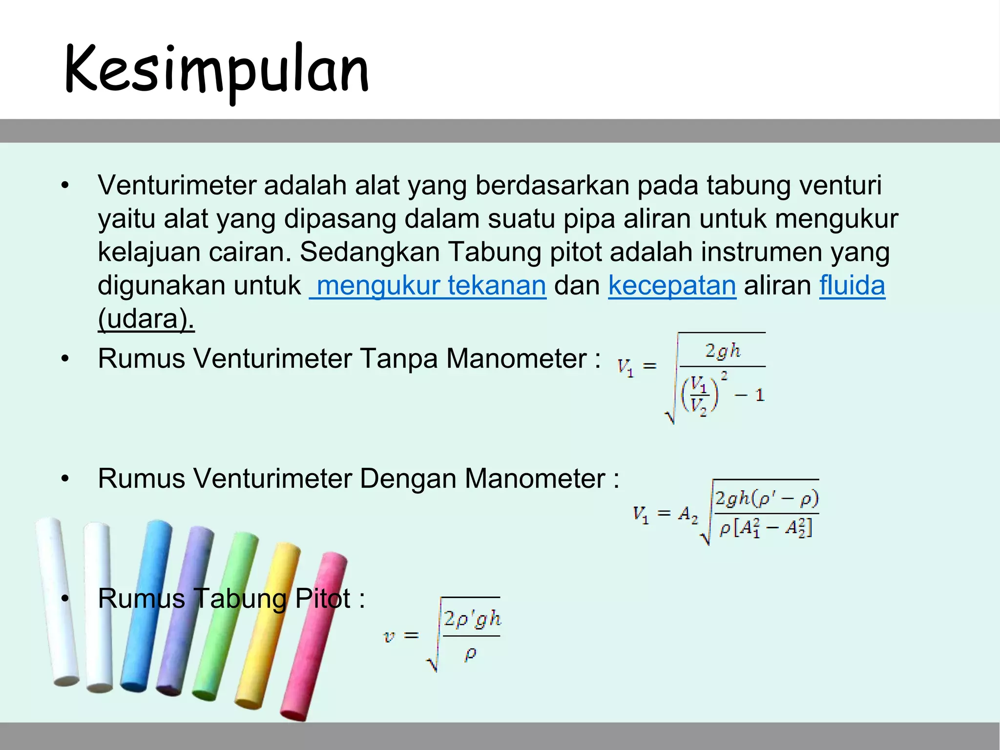 Venturimeter dan tabung pitot | PPTX