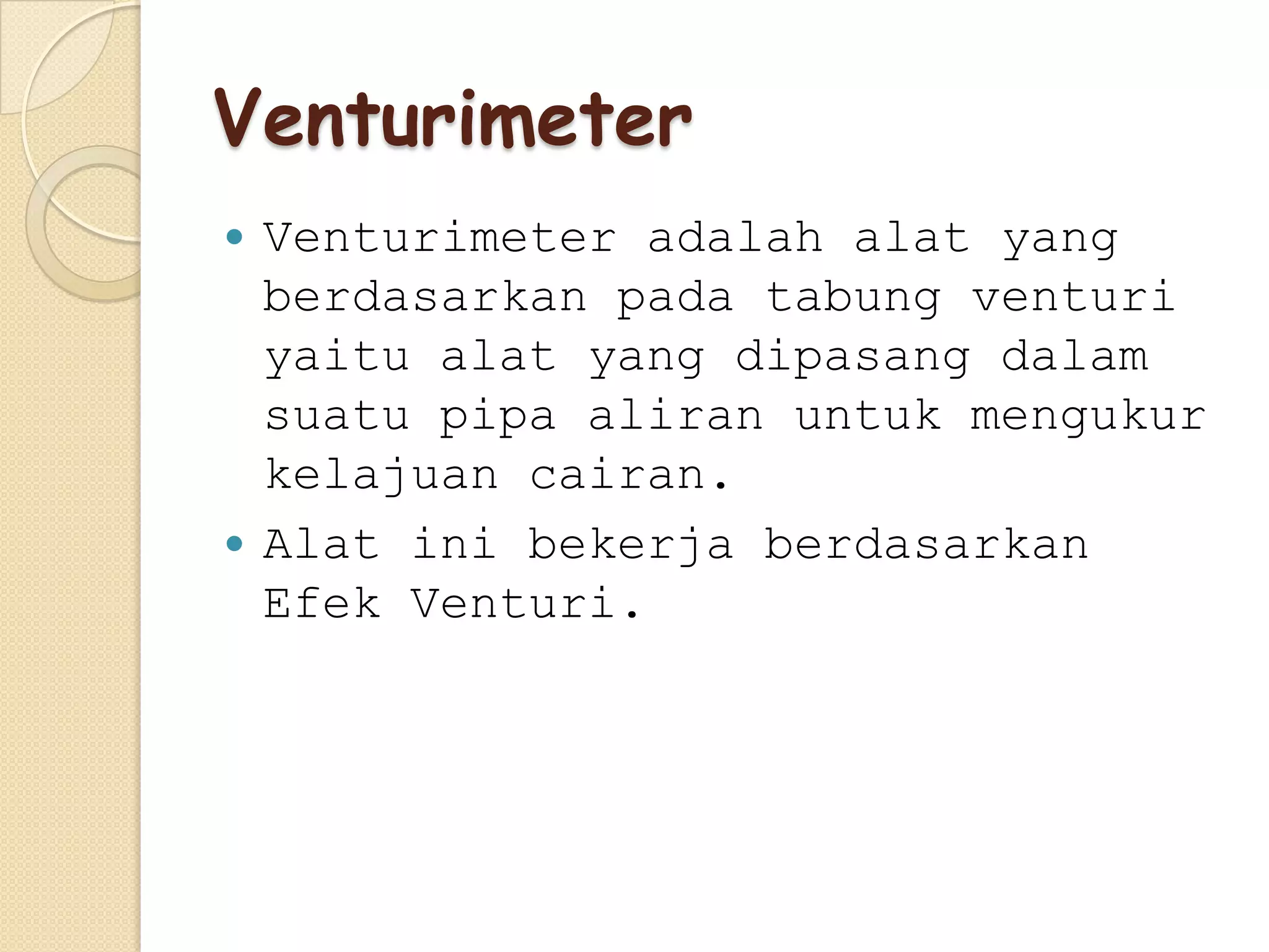 Venturimeter dan tabung pitot | PPTX