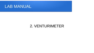 Venturimeter Lab | PDF