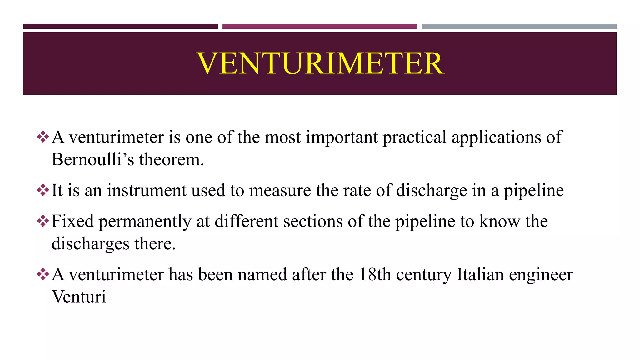 Venturimeter,orificemter and pitot tube | PPTX