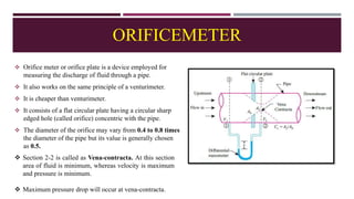 Venturimeter,orificemter and pitot tube | PPTX