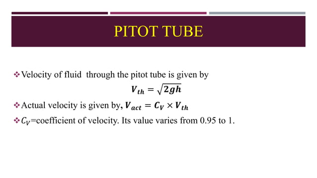Venturimeter,orificemter and pitot tube | PPTX | Physics | Science