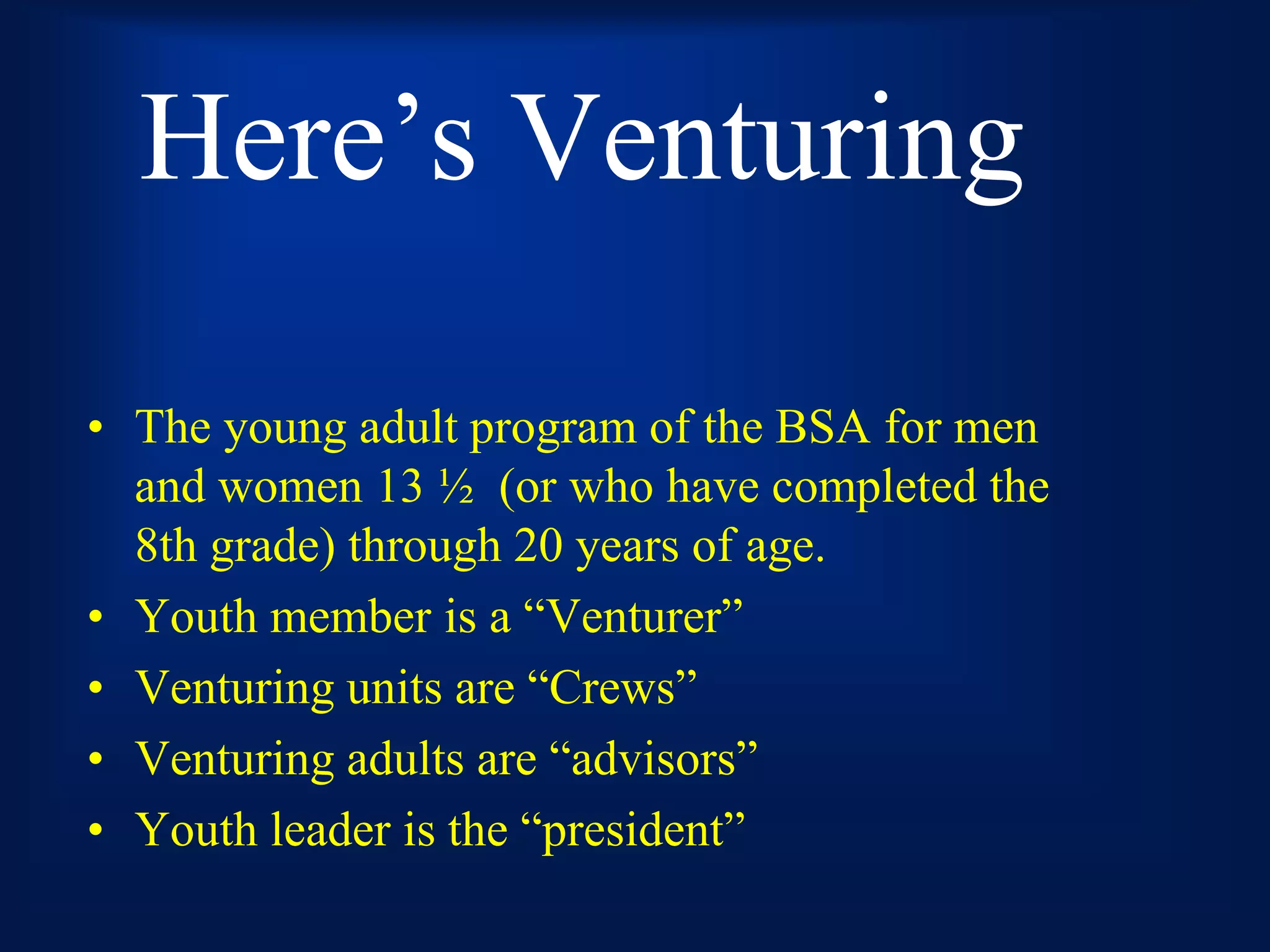 Venturing Presentation for Adults | PPSX