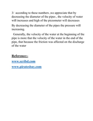 Pressure and velocity distribution along venture tube | PDF