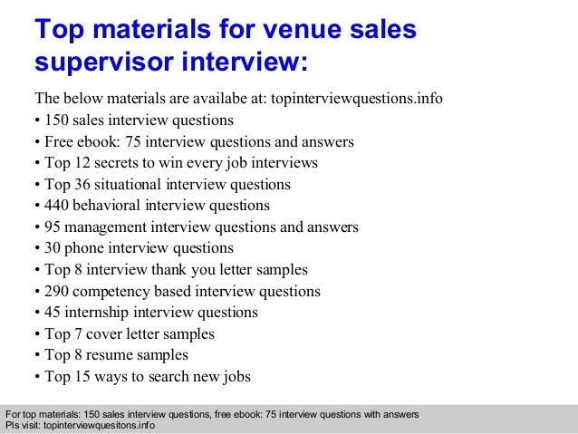 Venue sales Supervisor Interview Questions And Answers venue-sales-supervisor-interview-questions-and-answers