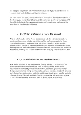 VENUS IN ASTROLOGY – IMPORTANCE OF VENUS IN ASTROLOGY | PDF | Astrology | Religion & Spirituality