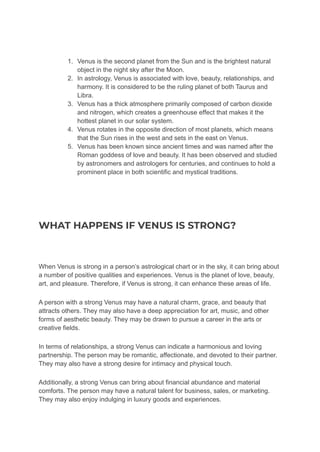 VENUS IN ASTROLOGY – IMPORTANCE OF VENUS IN ASTROLOGY | PDF | Astrology ...