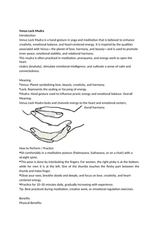 Venus Lock Mudra-Venus: Planet symbolizing love, beauty, creativity ...