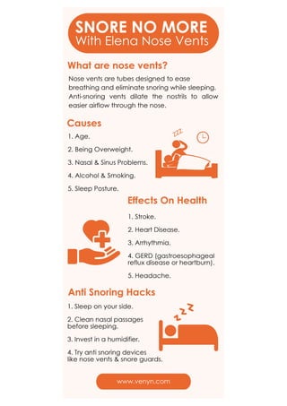SNORE NO MORE With Elena Nose Vents | PDF