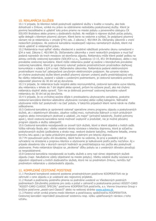 Všeobecné zmluvné podmienky ck solvex | DOCX