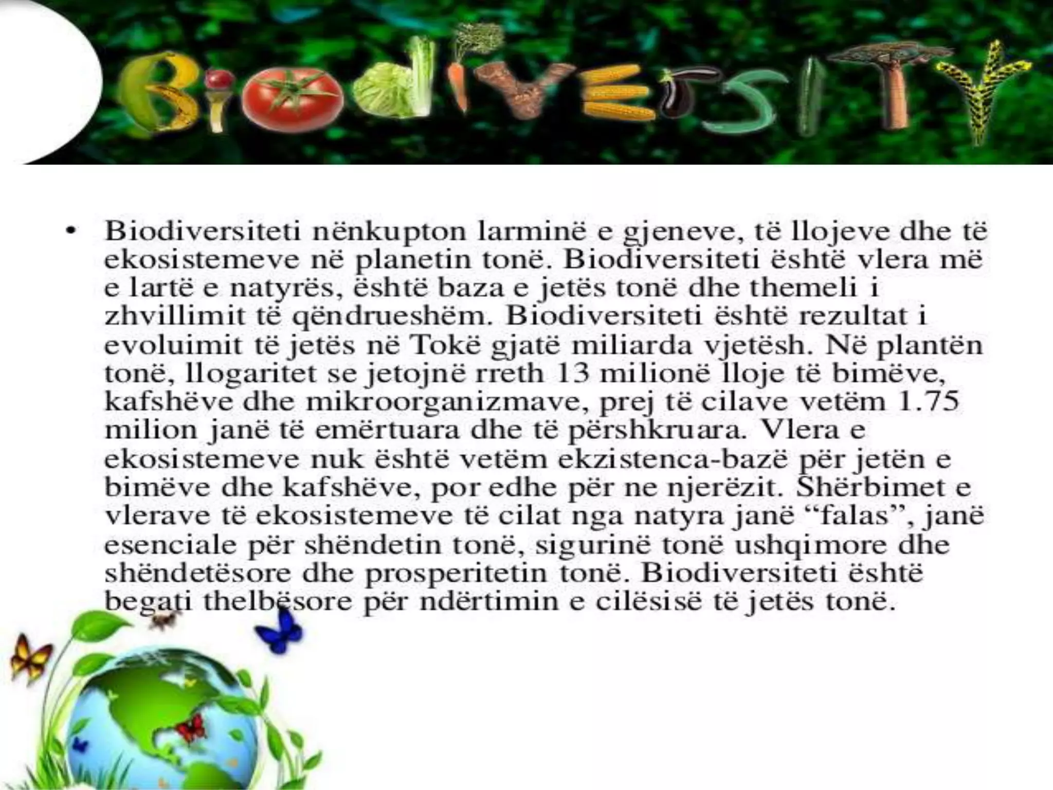 Veprimtaria njerezore dhe biodiversiteti | PPTX