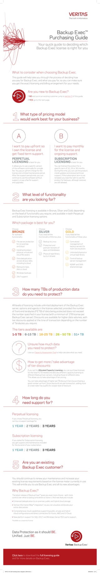 Veritas Backup Exec Purchasing Guide Infographic | PDF