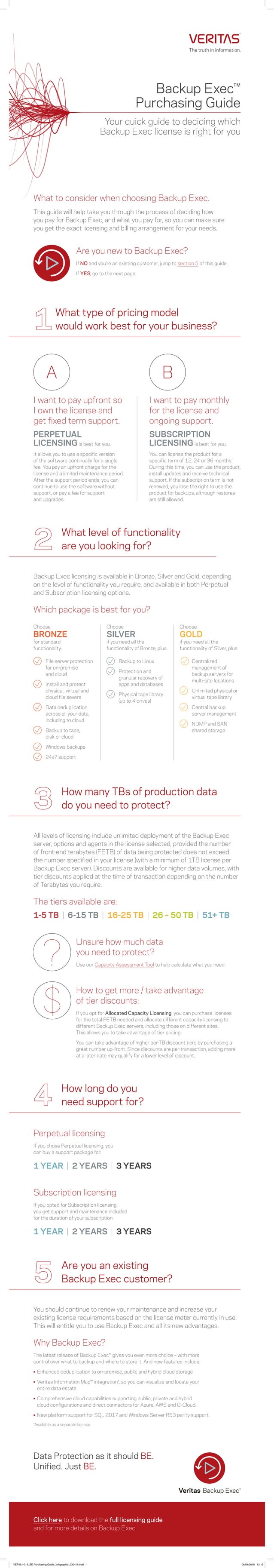 Veritas Backup Exec Purchasing Guide Infographic | PDF