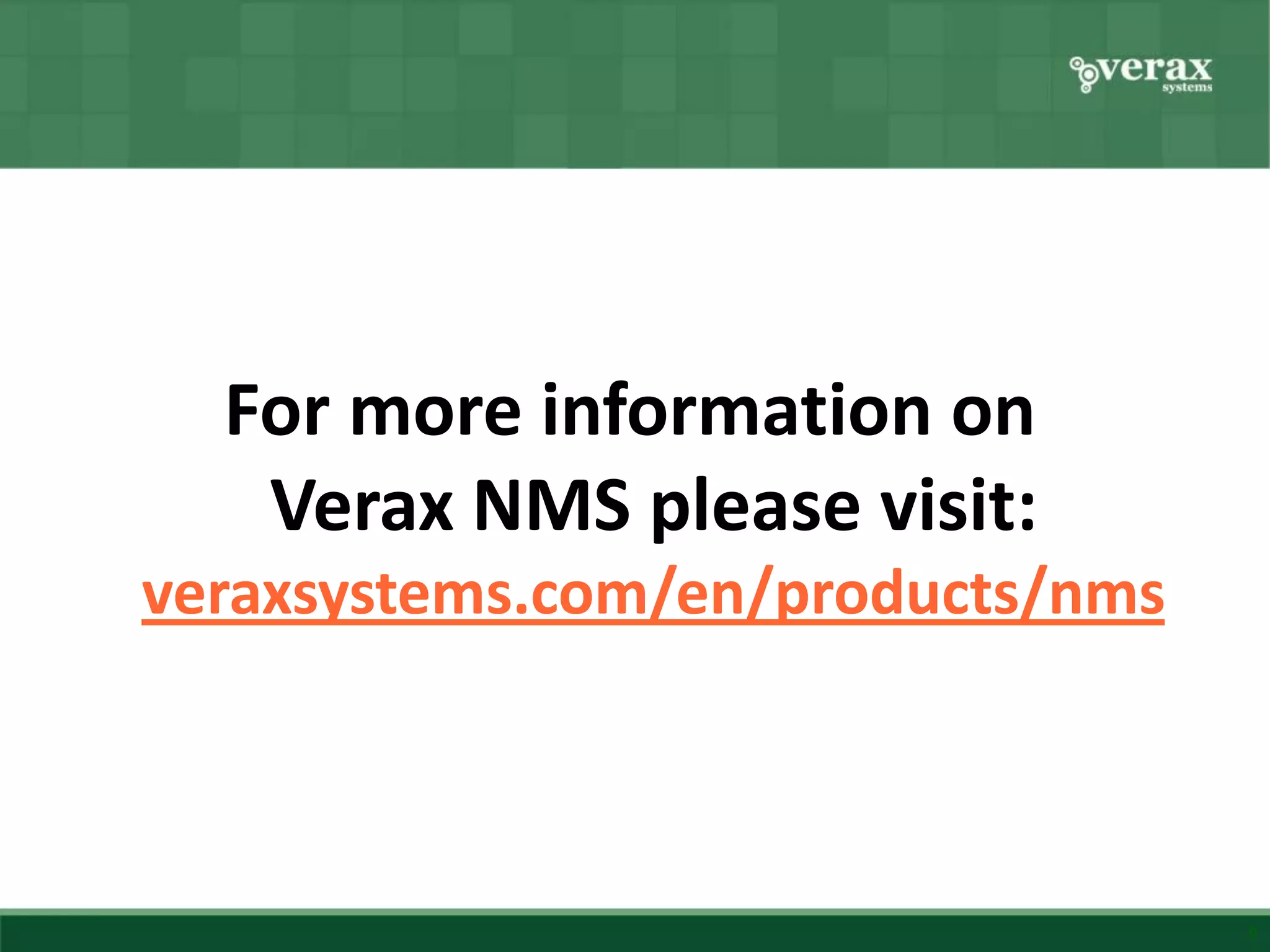 Verax NMS - product presentation | PDF