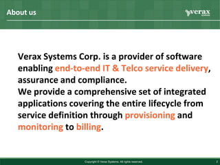 Verax systems it & telco service management software | PDF