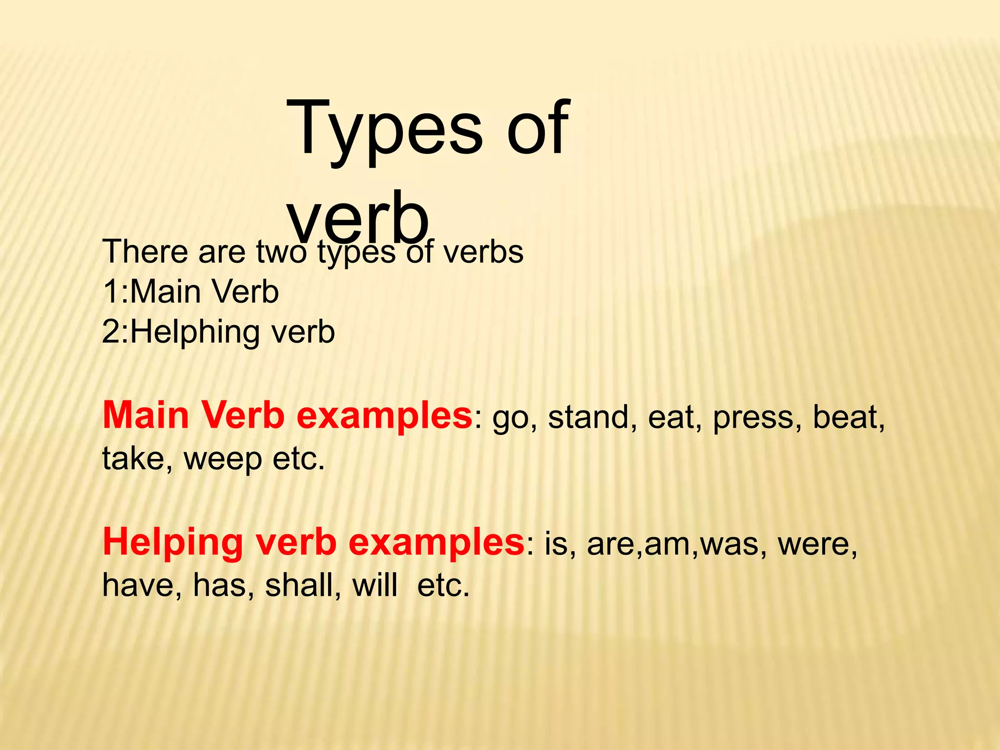 Verb and its types | PPTX