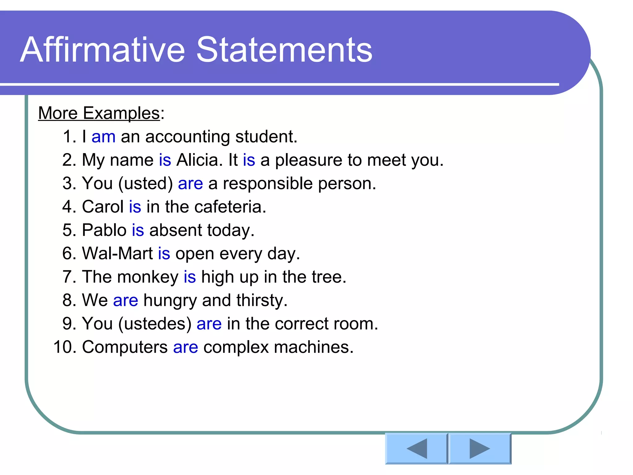 Verb be present tense | PPT