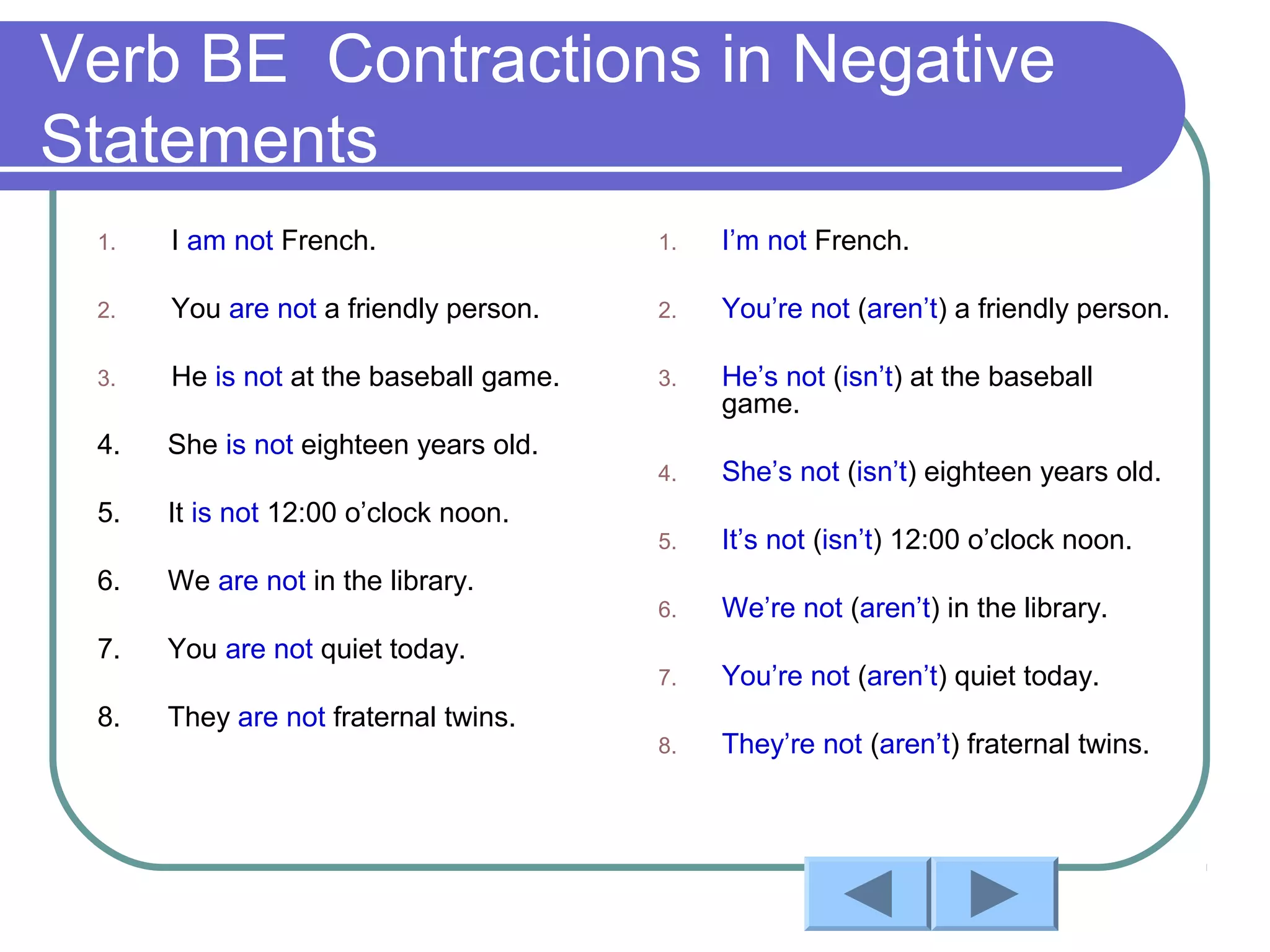 Verb be present tense | PPT