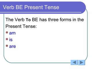 Verb be present tense | PPT