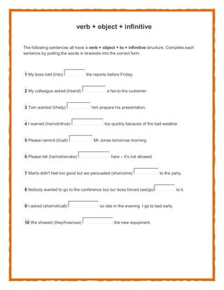 Verb object-infinitive | PDF