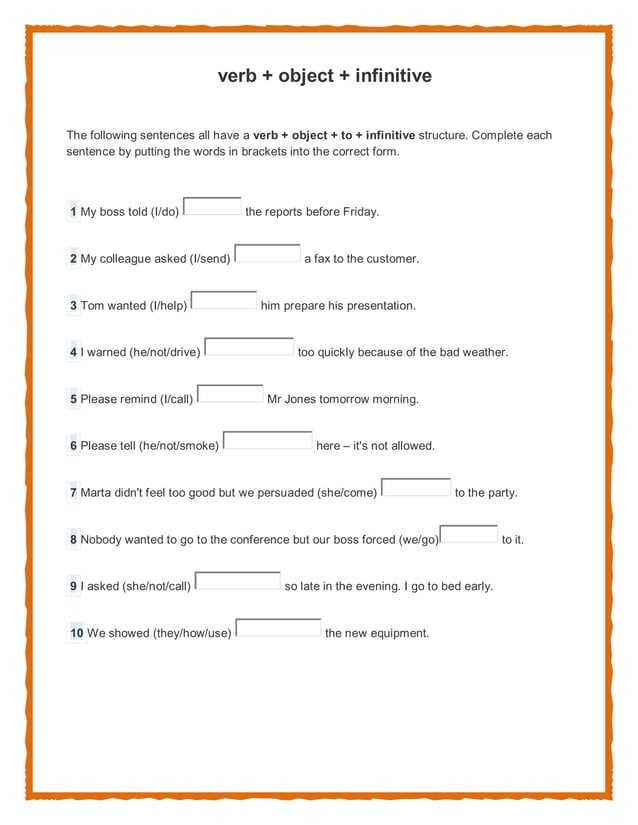 Verb object-infinitive | PDF