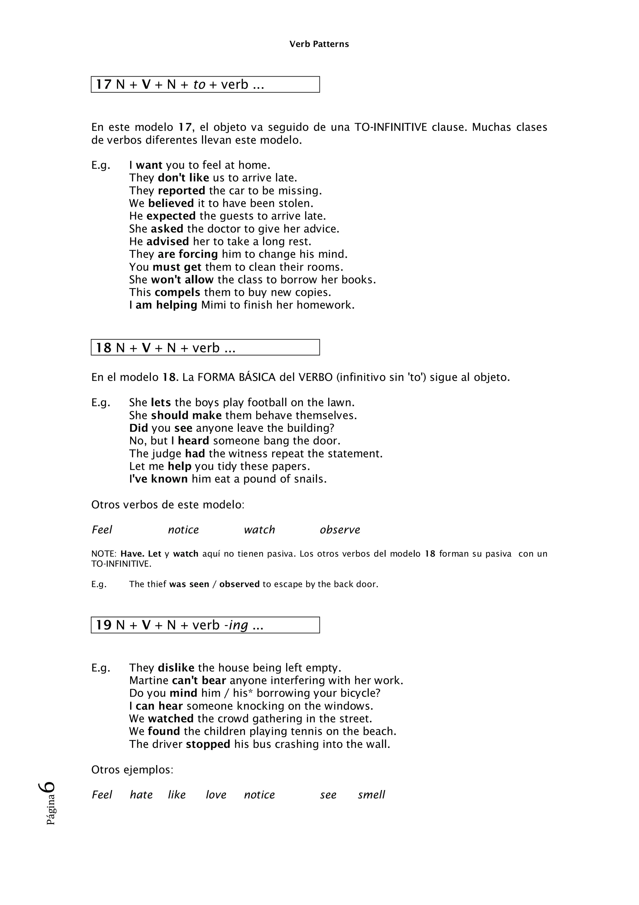 Verb patterns1 | PDF