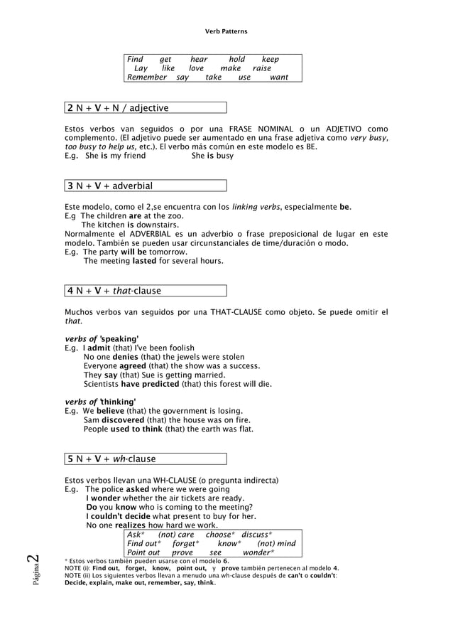 Verb patterns1 | PDF