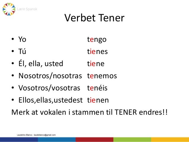 Verb presens tener