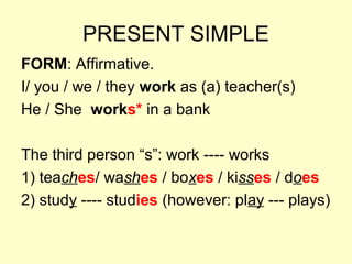 Verb tenses.present-tenses | PPT