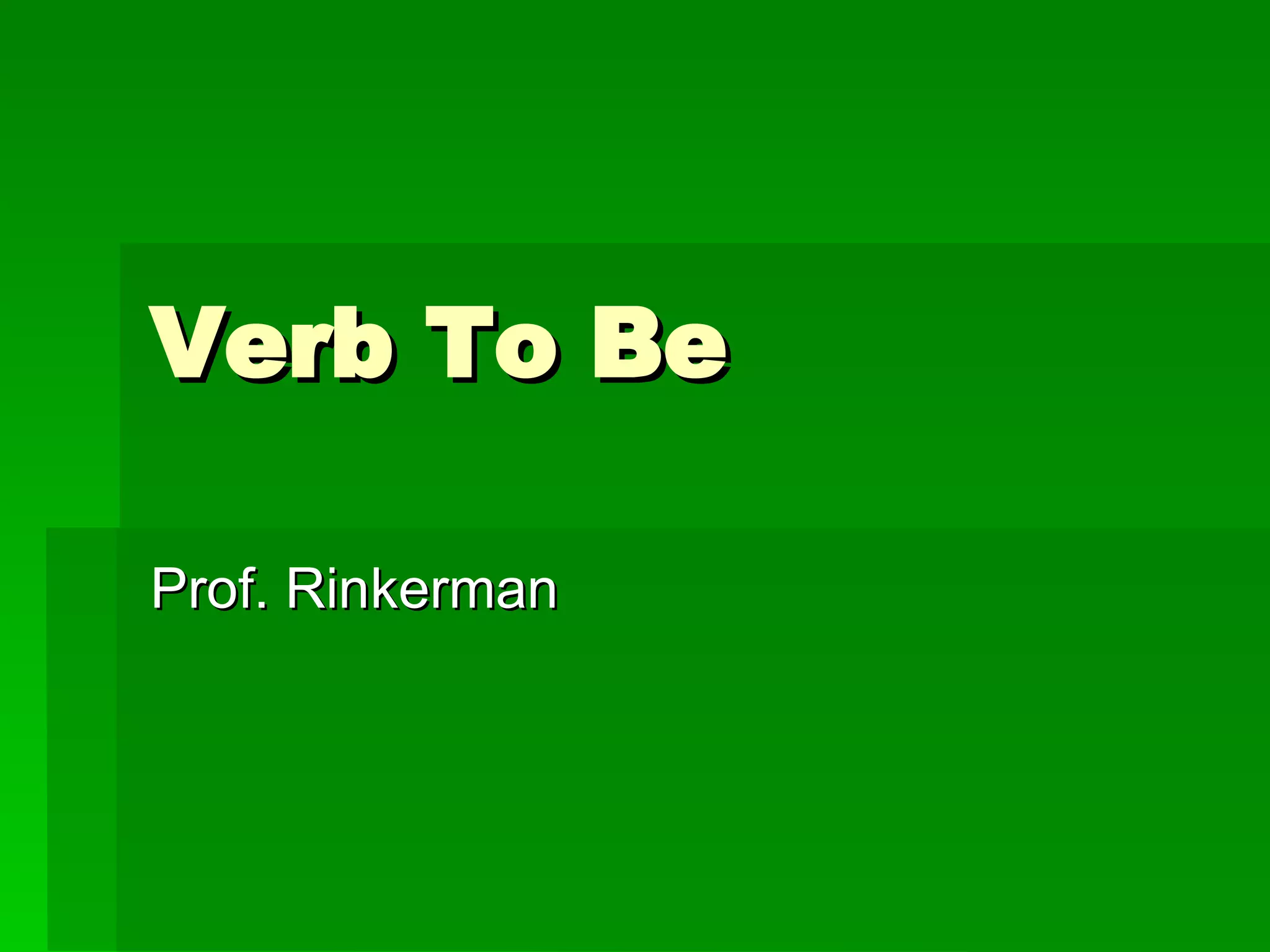 Verb To Be | PPT