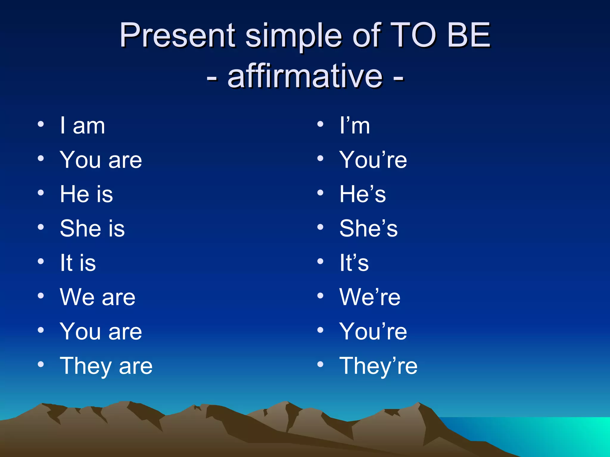 Verb to be | PPT