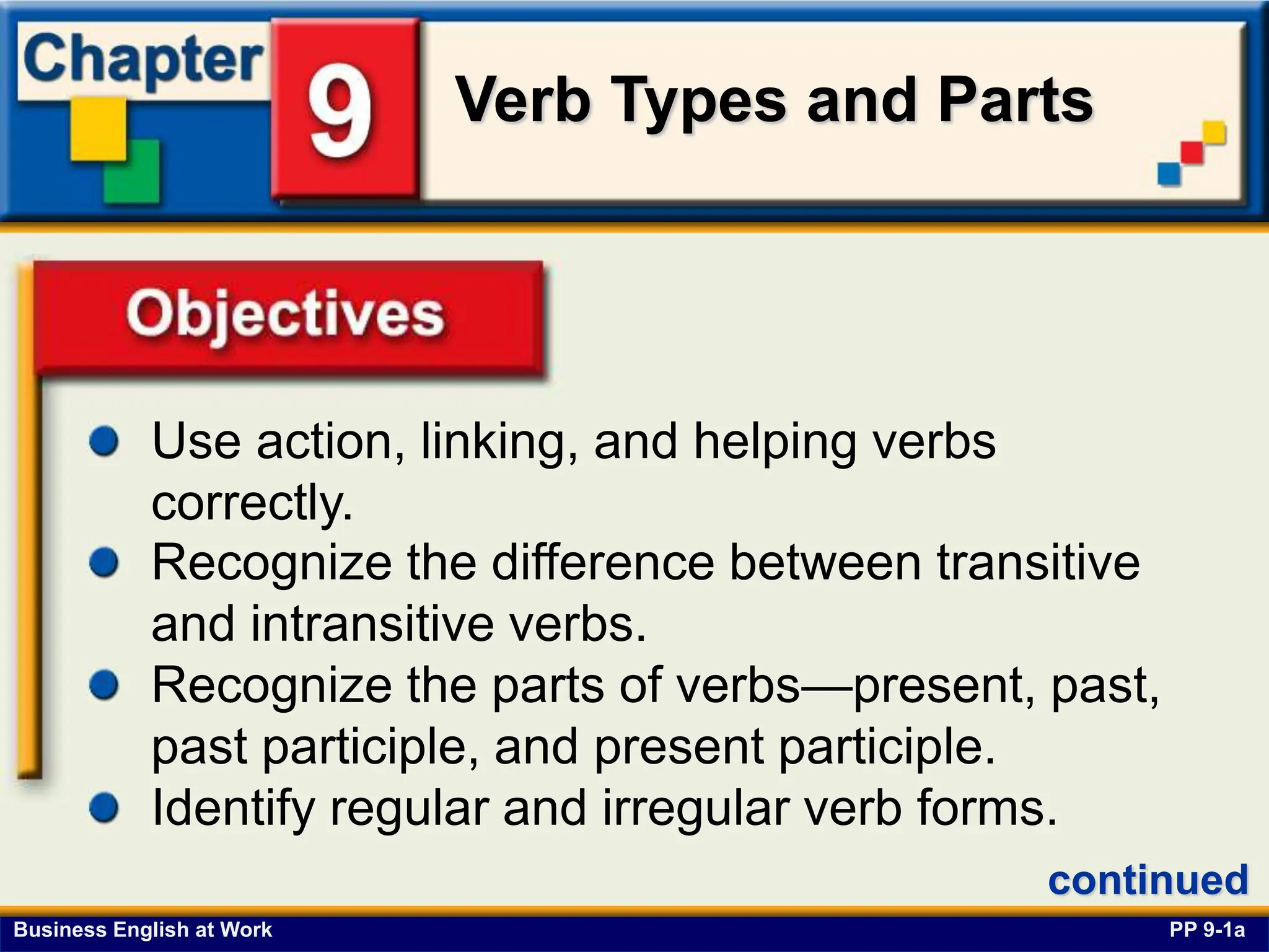 Verb-types-and-parts Lesson 1 week 2 _Verbs | PPT