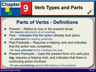 Verb-types-and-parts Lesson 1 week 2 _Verbs | PPT