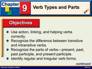 Verb-types-and-parts Lesson 1 week 2 _Verbs | PPT