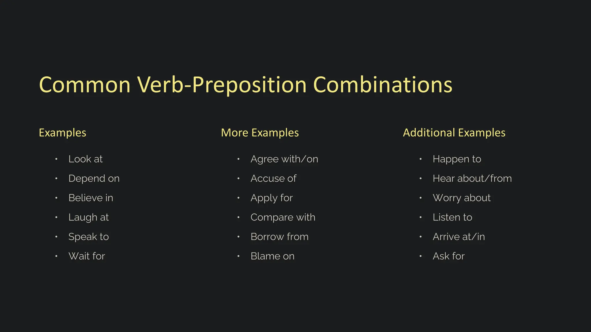 Verb-with-Prepositions in Enlish Subject | PPT